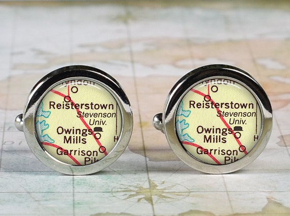 Stevenson University Map Cufflinks Graduation Gift Alumni or | Etsy