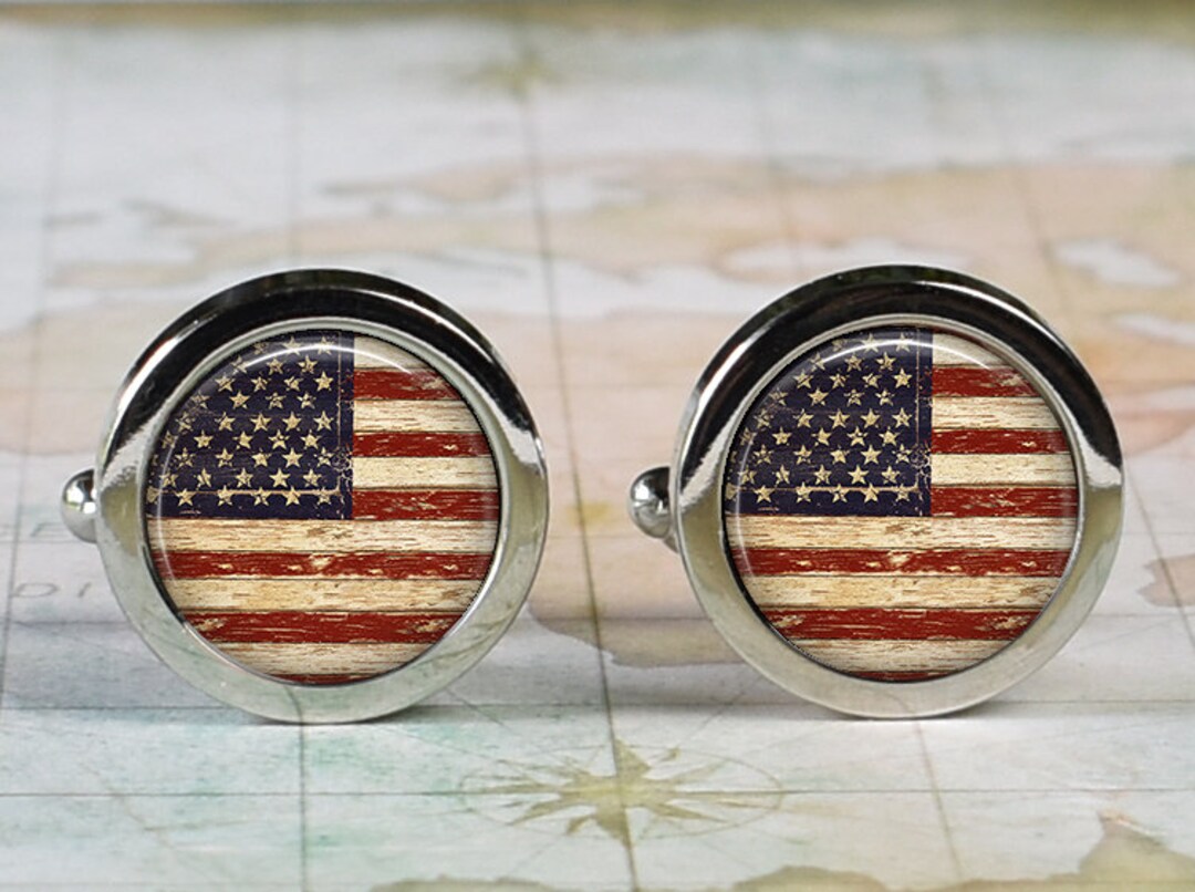 American Flag Cufflinks, American Flag Cuff Links Father's Day Military ...