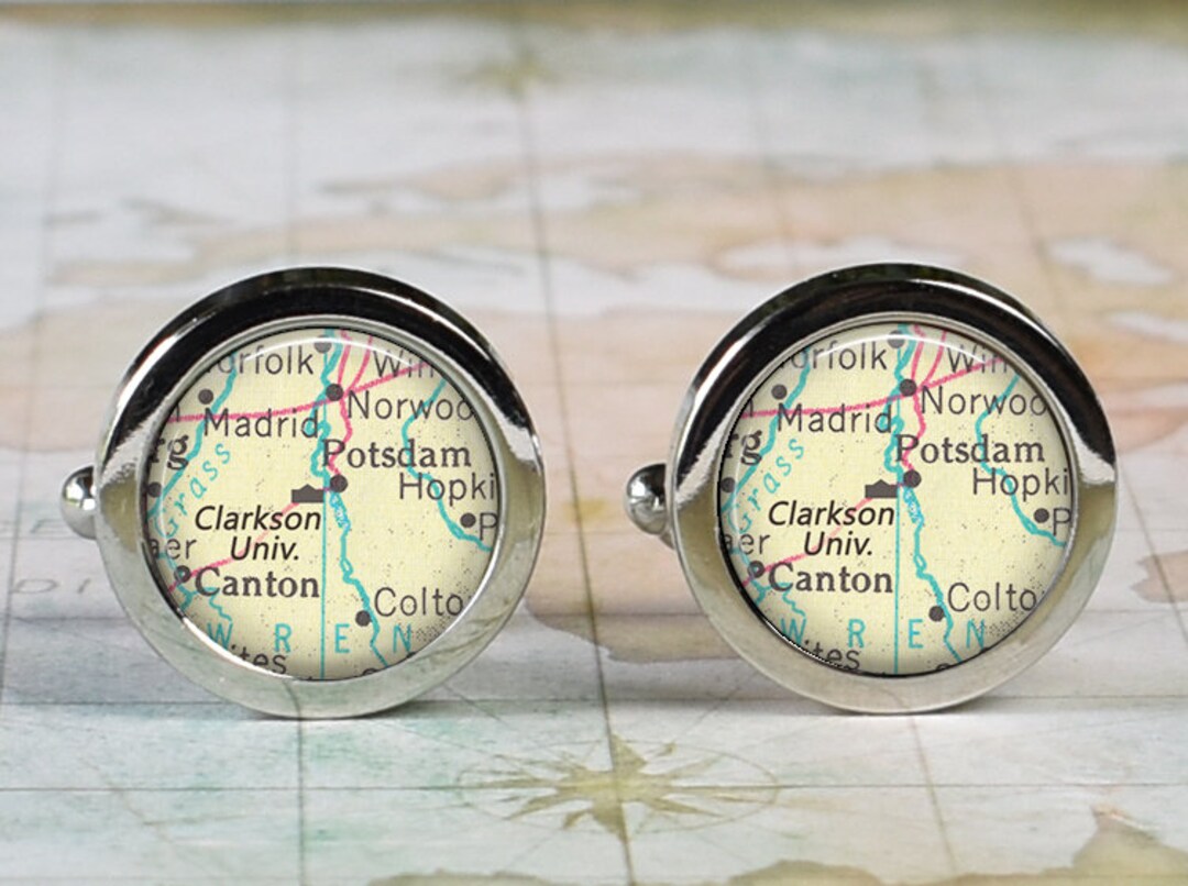 Clarkson University Map Cufflinks College Student Gift - Etsy