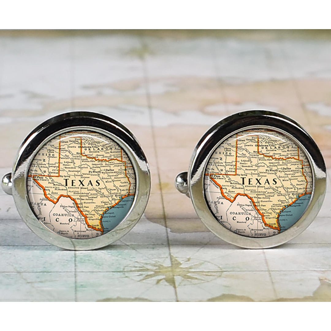 Texas Cufflinks, State of Texas Map Cufflinks Anniversary or Wedding ...