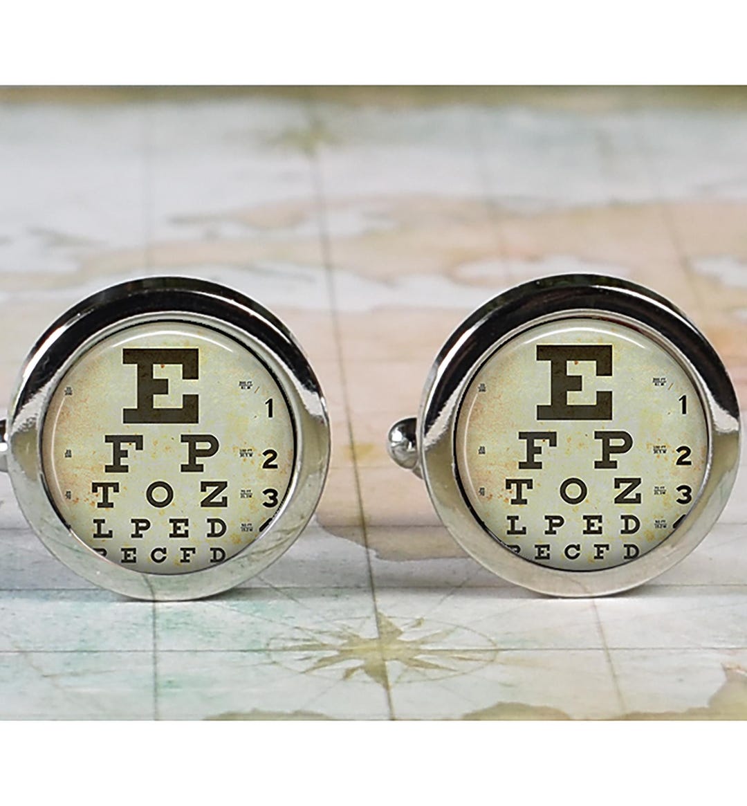 Eye Chart Cufflinks, Ophthalmologist Cufflinks, Gift for Optometrist or ...