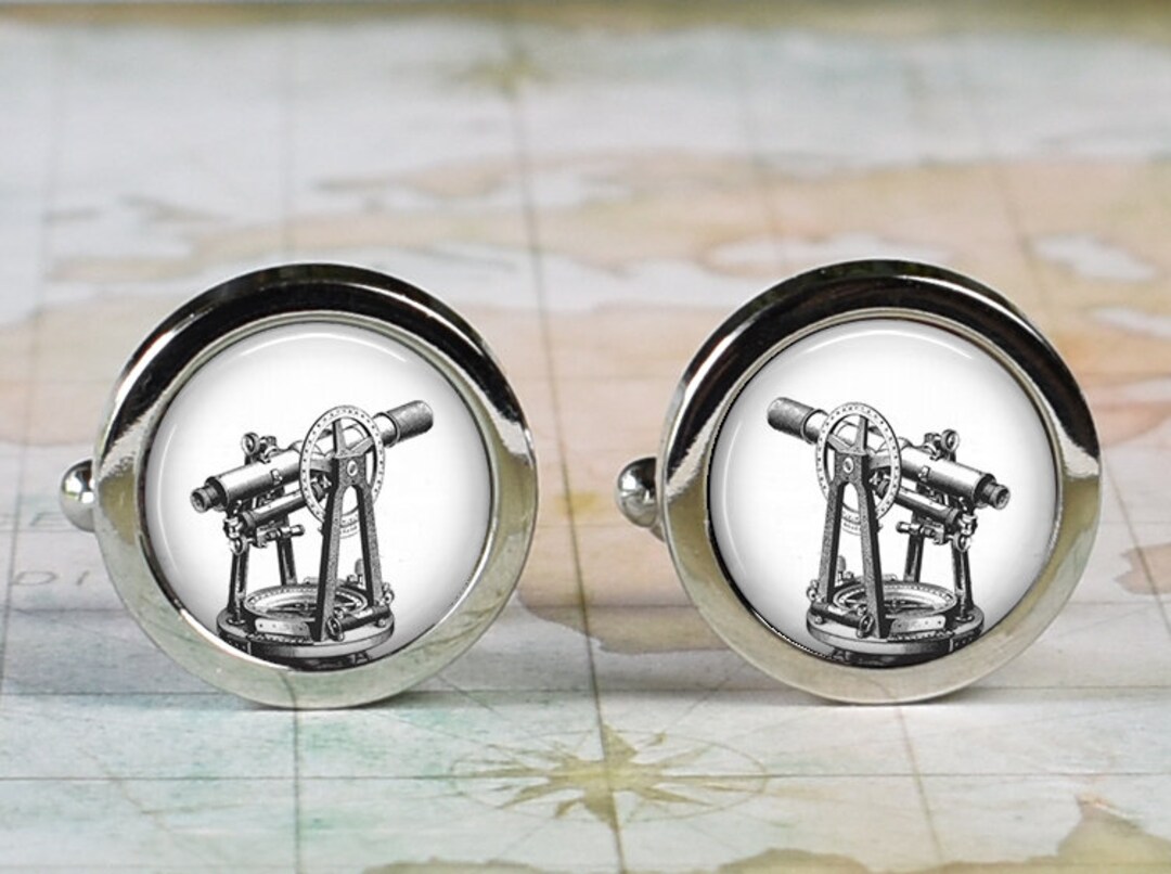 Antique Surveyor's Transit Cufflinks, Surveying Cuff Links, Gift for ...