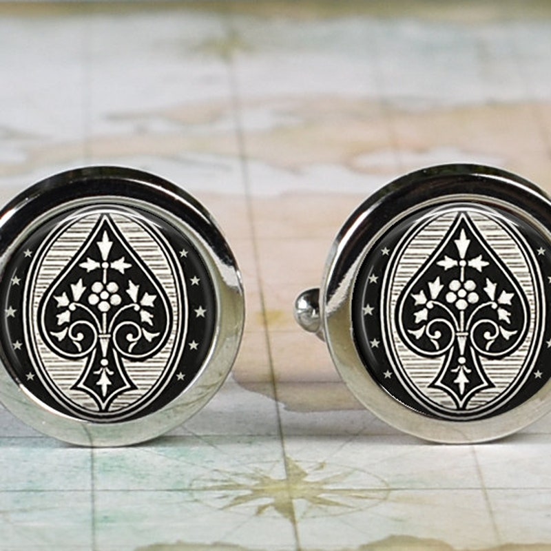 Card Cufflinks - Etsy