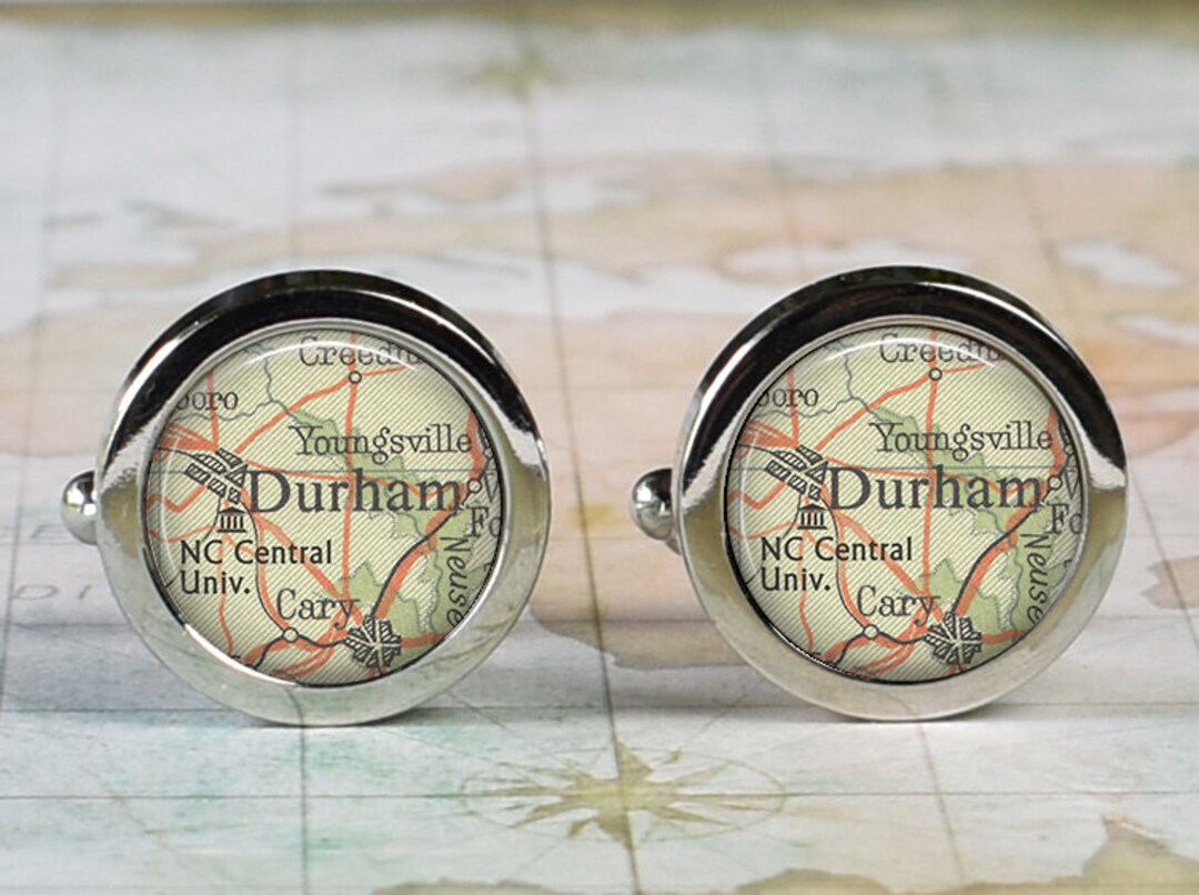 North Carolina Central University Map Cuff Links NCCU Eagles - Etsy