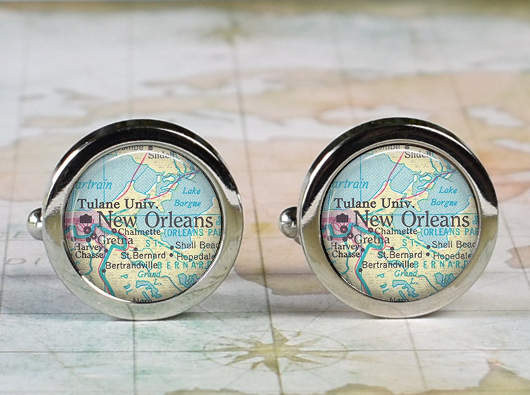 Tulane University Cuff Links Tulane Map Cufflinks Graduation - Etsy