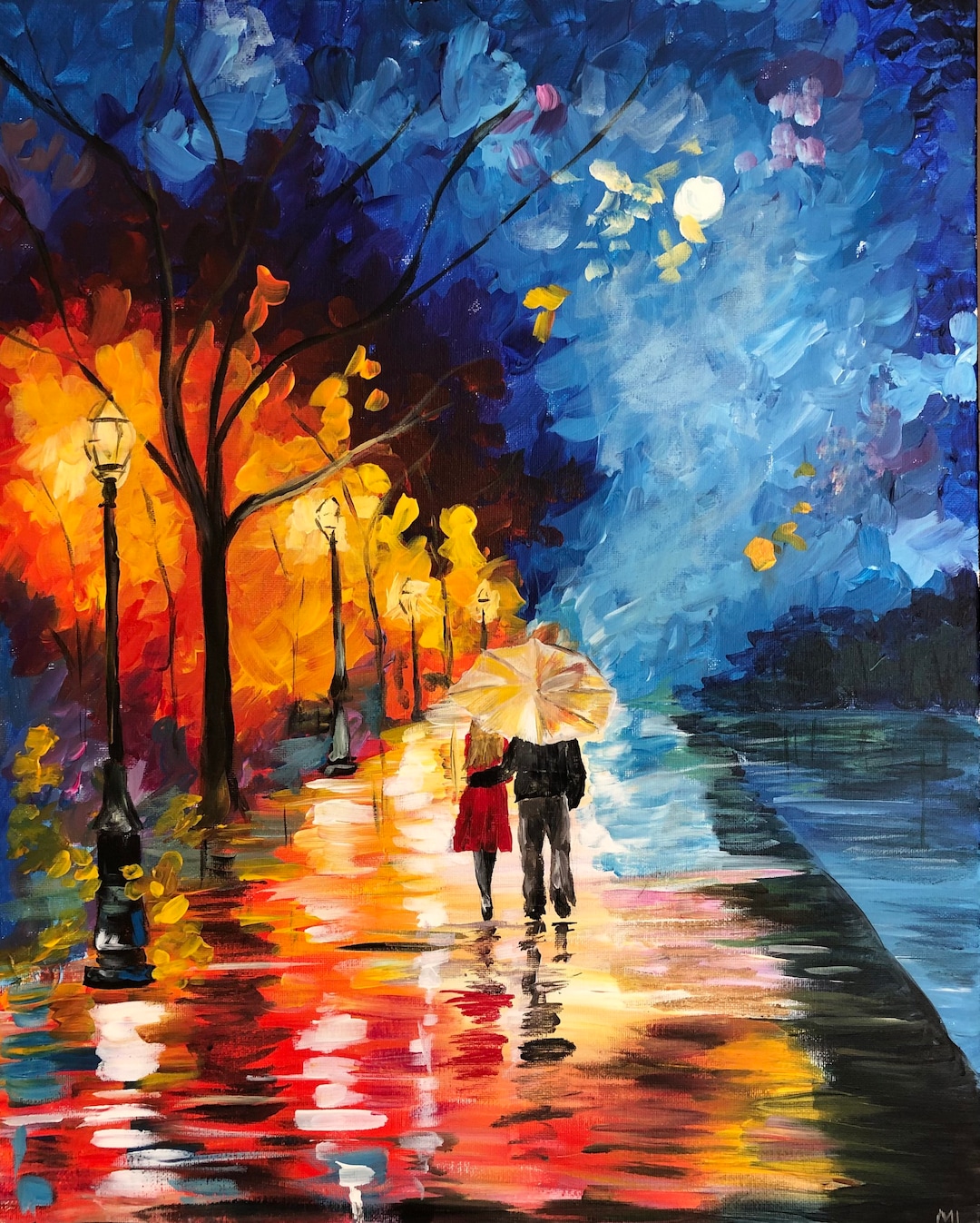 A Colourful Walk in the Park, Original Acrylic Artwork, Wall Art - Etsy ...