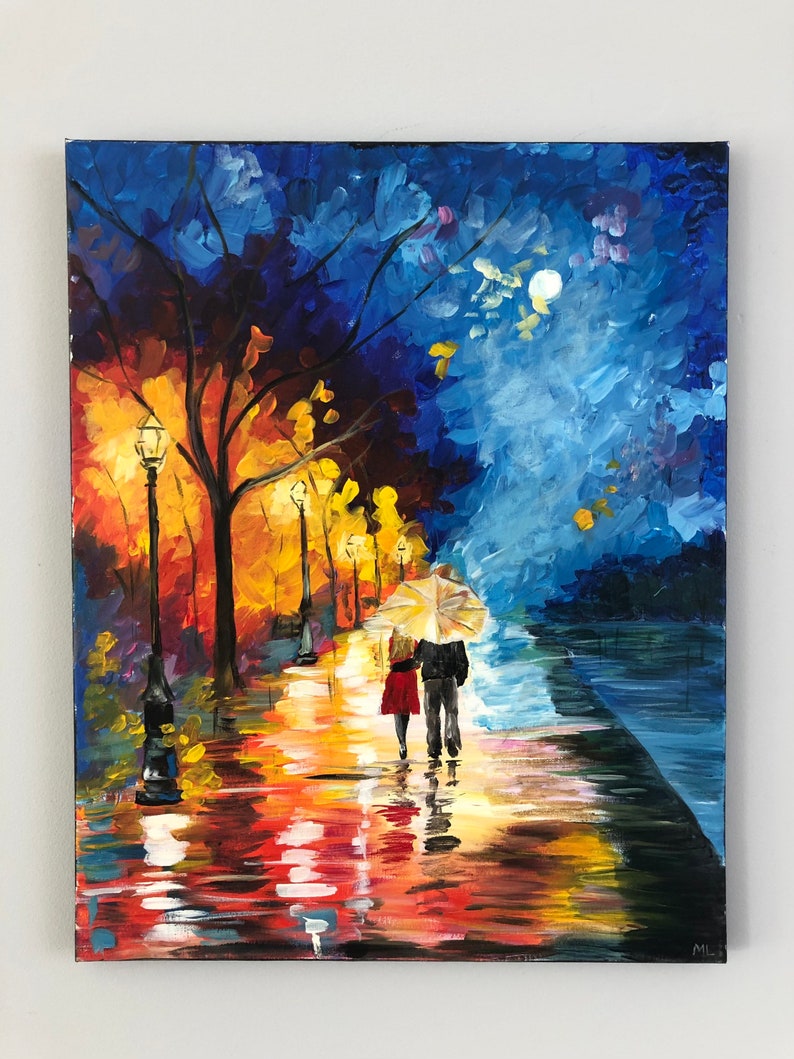 A Colourful Walk in the Park, Original Acrylic Artwork, Wall Art - Etsy ...