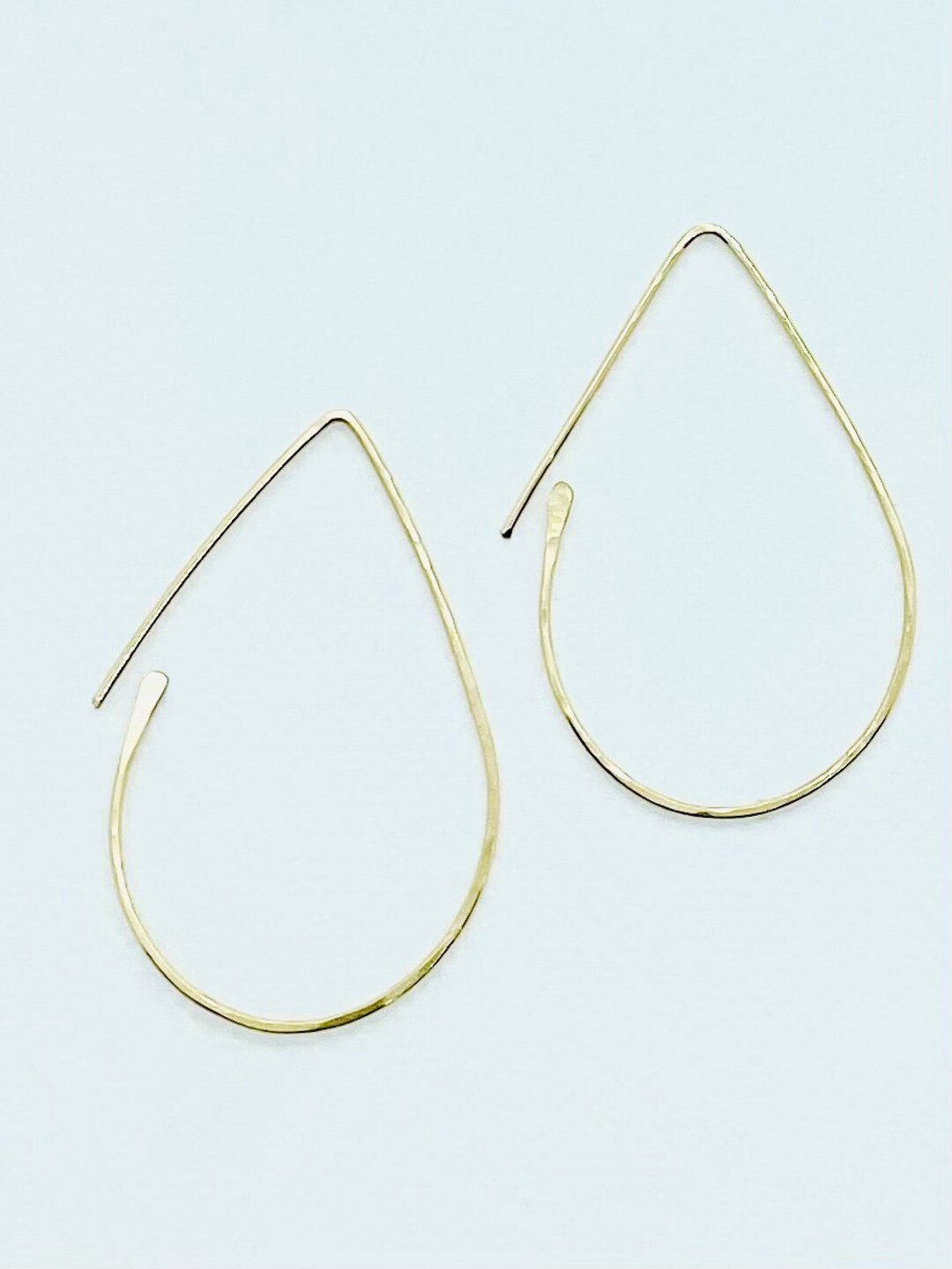 Dainty Earrings, Slide Through Earrings, Teardrop, 14k Gold Filled ...
