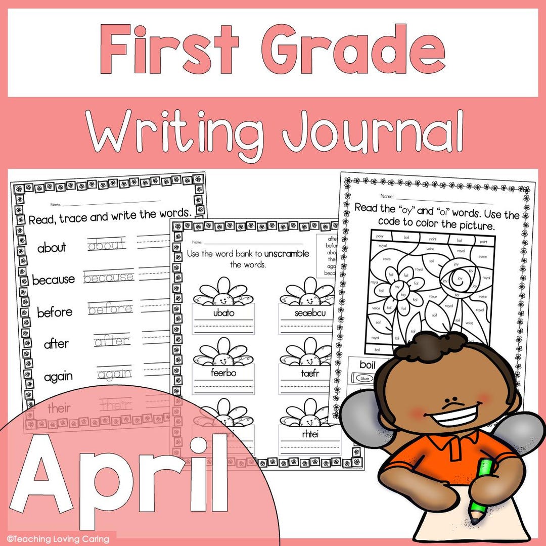 First Grade April Writing Journal: Spring Literacy Packet (printable ...