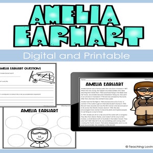 Amelia Earhart Women's History Reading Comprehension - Etsy