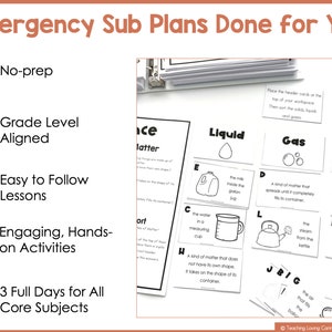 Third Grade Emergency Sub Plans for Back to School Sub Binder or Sub ...