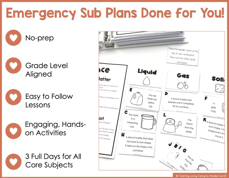 Third Grade Emergency Sub Plans for Back to School Sub Binder or Sub ...