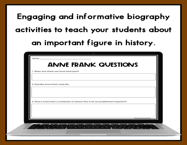 Anne Frank Women's History Reading Comprehension - Etsy