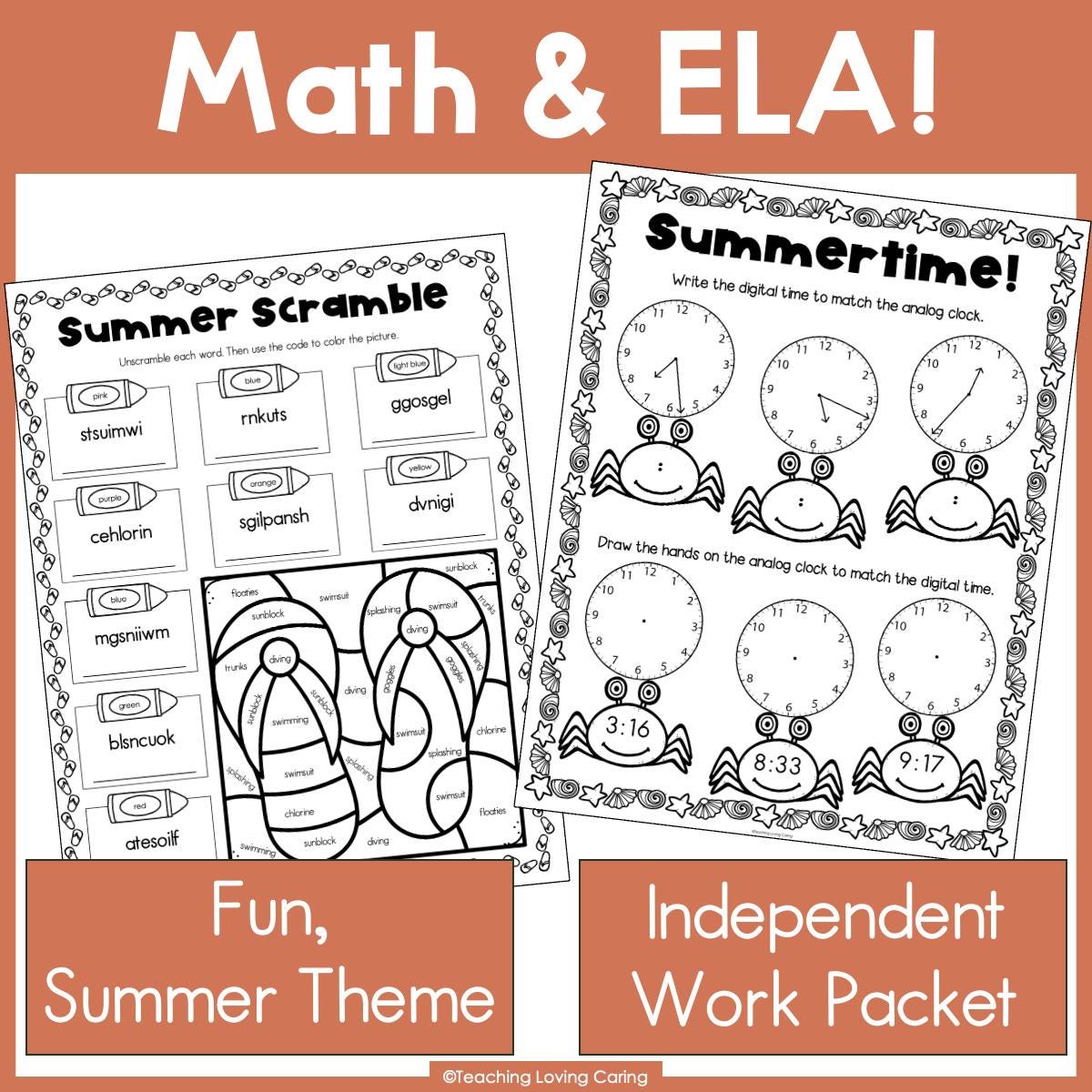 3rd Grade Summer Learning Packet, Printable Math and ELA Summer Review ...