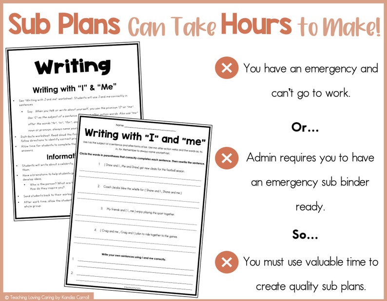 Fifth Grade Emergency Sub Plans for Back to School Sub Binder or Sub ...