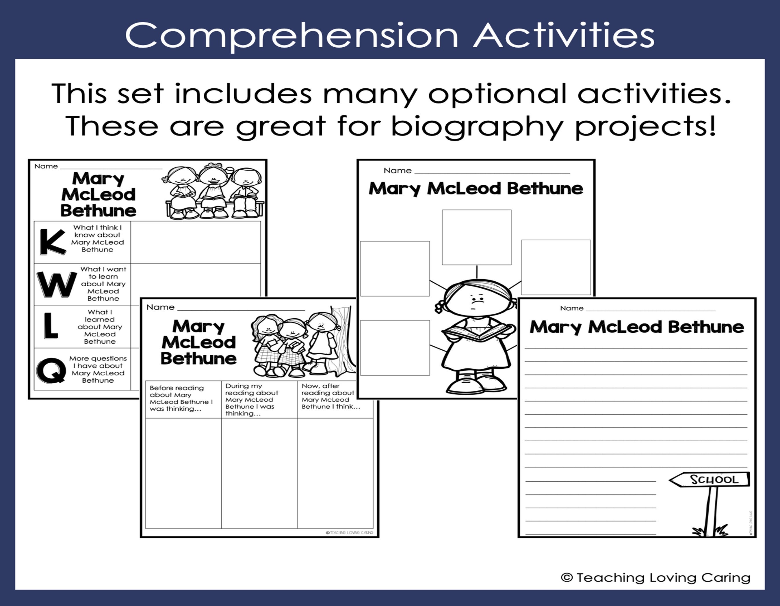 Black History | Women's History | Reading Comprehension | Mary Mcleod ...