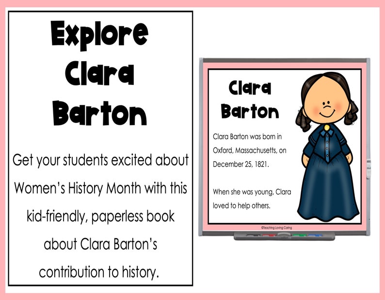 Women's History Reading Comprehension Clara Barton - Etsy