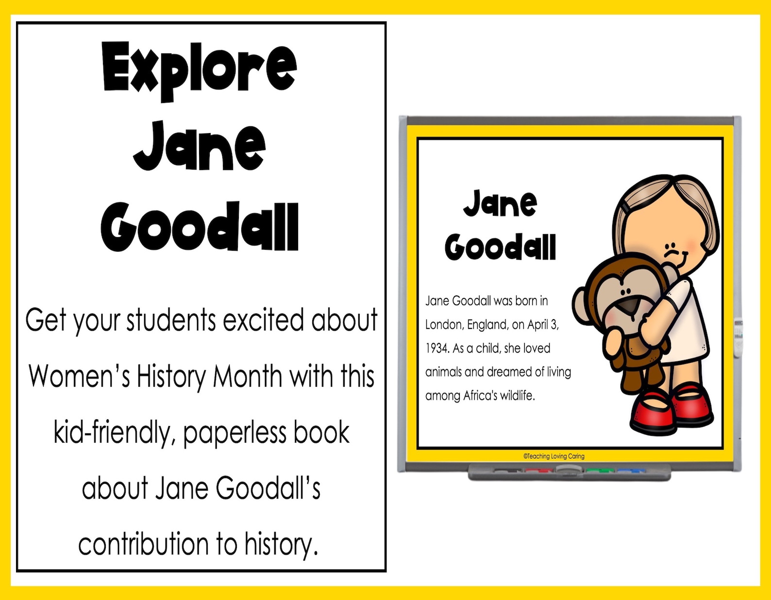 Women's History Reading Comprehension Jane Goodall - Etsy