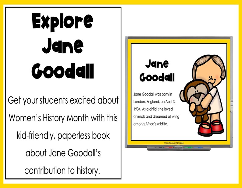 Women's History Reading Comprehension Jane Goodall - Etsy