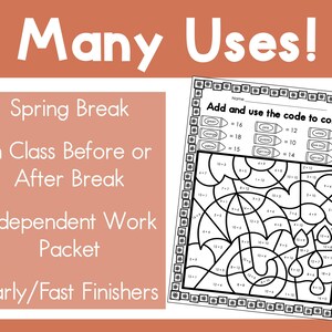 Kindergarten Spring Break Packet Independent Spring Themed Worksheets ...