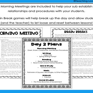 Third Grade Emergency Sub Plans - Spring - Etsy