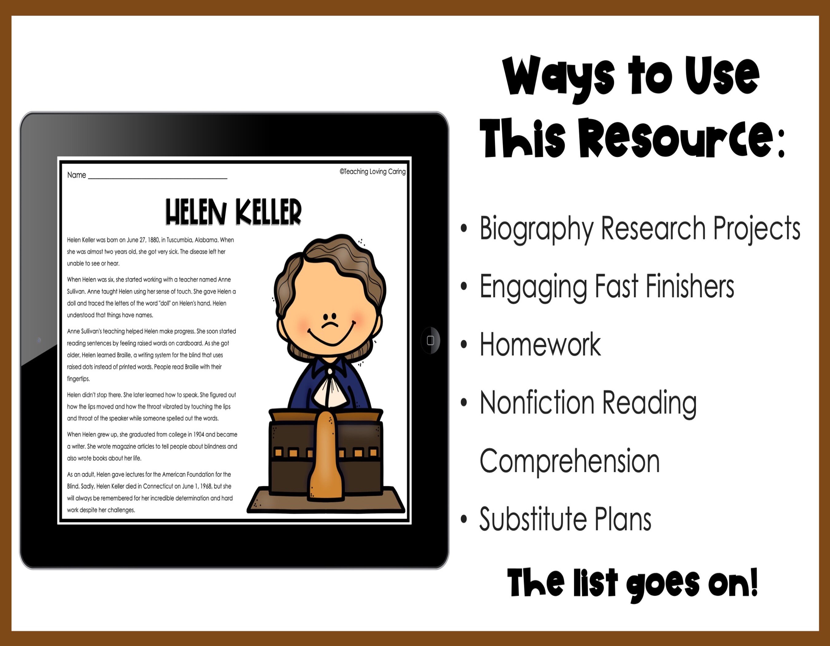 Hoja De Trabajo De Helen Keller