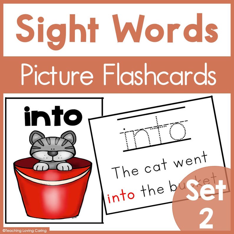 Sight Word Flashcards With Picture Cues | High-frequency Word Practice ...