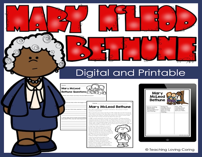 Black History | Women's History | Reading Comprehension | Mary Mcleod ...