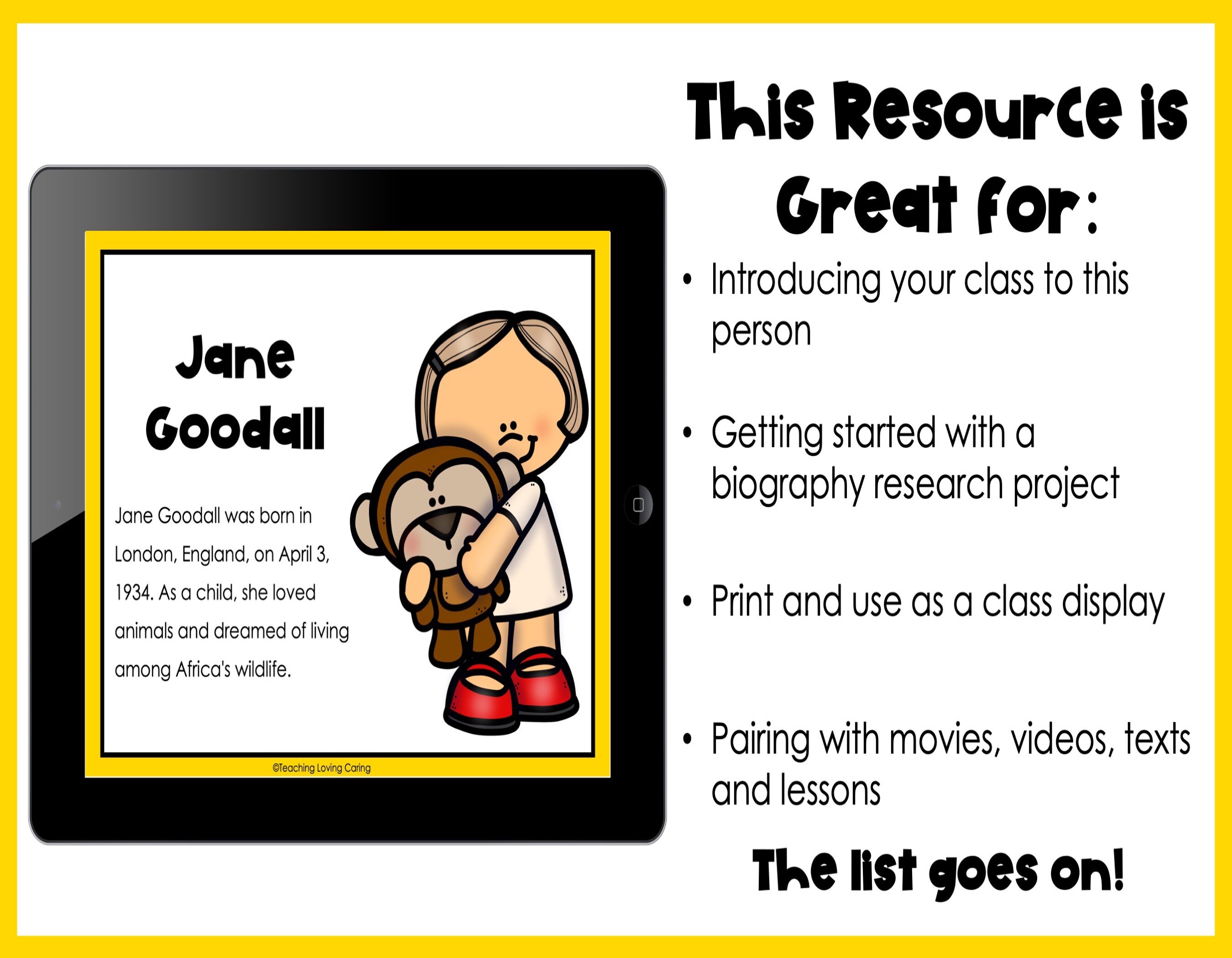 Women's History Reading Comprehension Jane Goodall - Etsy