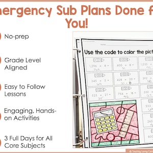 Fifth Grade Emergency Sub Plans: No-prep, Back to School - Etsy