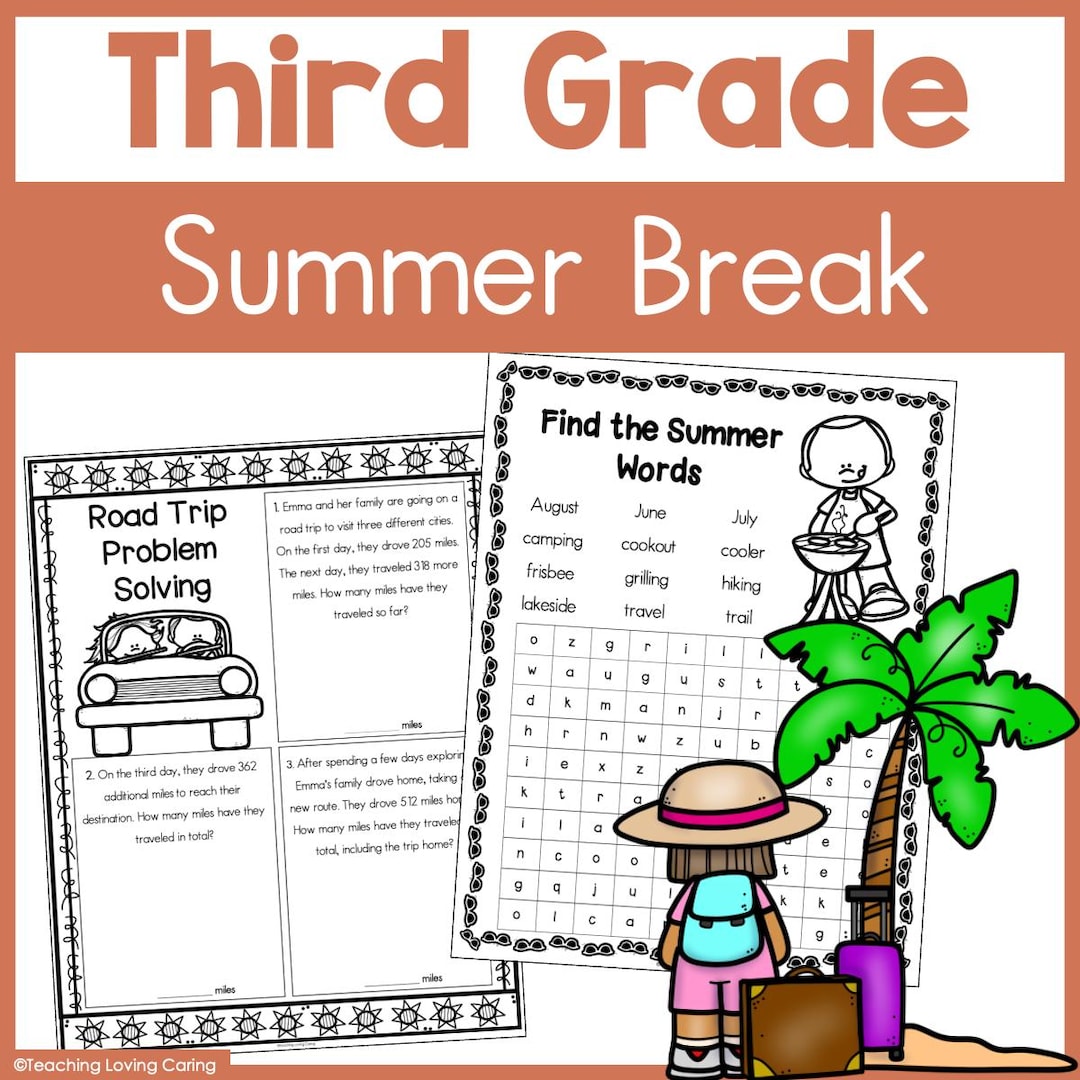 3rd Grade Summer Learning Packet, Printable Math and ELA Summer Review ...