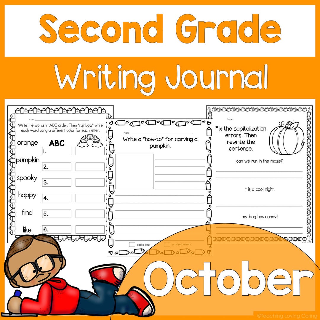 Second Grade October Writing Journal Fall Daily Writing Practice - Etsy