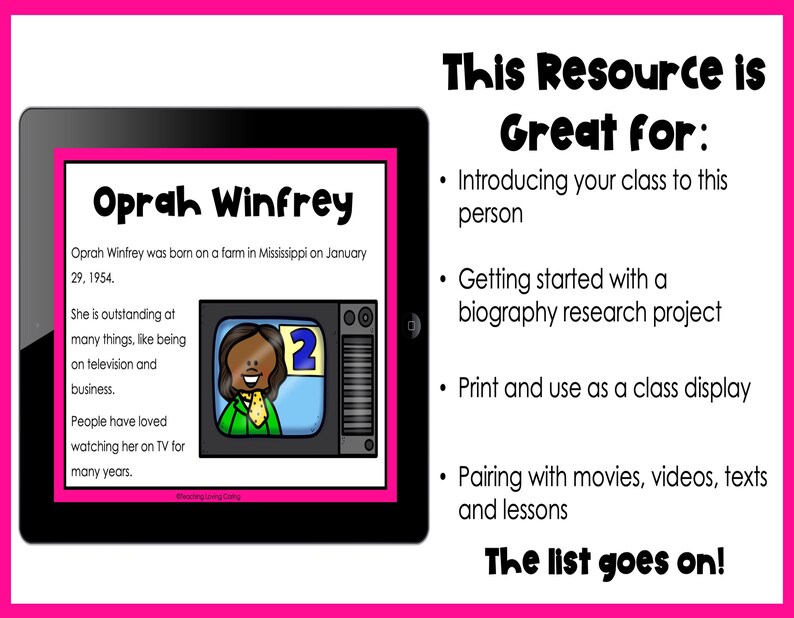 Women's History Reading Comprehension Oprah Winfrey - Etsy