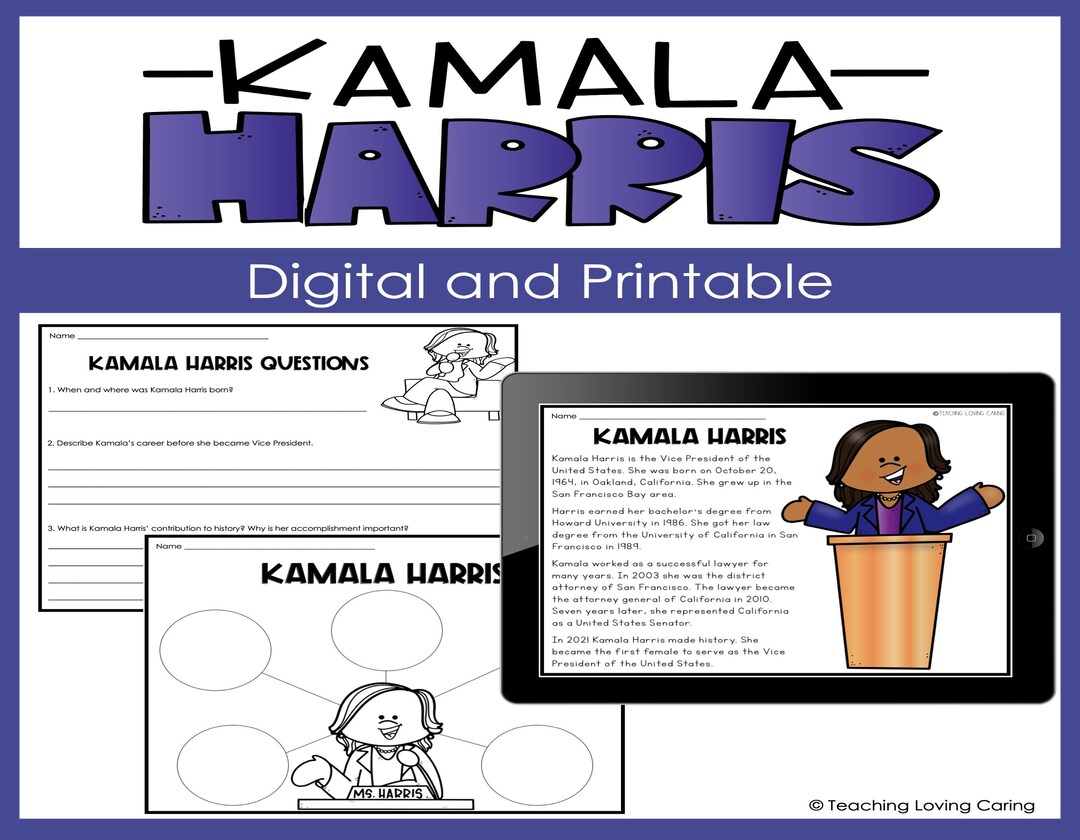 Kamala Harris Women's History Reading Comprehension - Etsy
