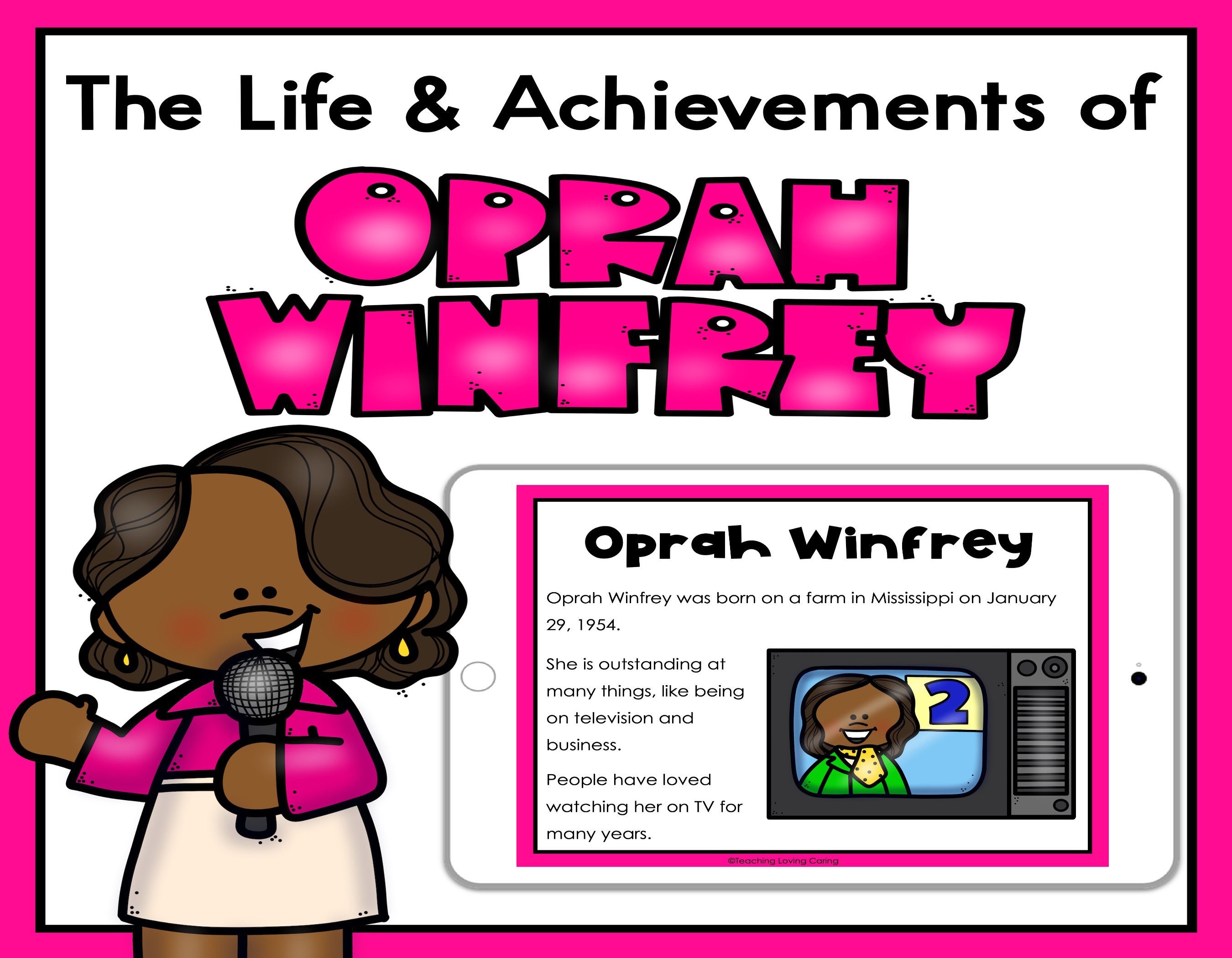 Women's History Reading Comprehension Oprah Winfrey - Etsy