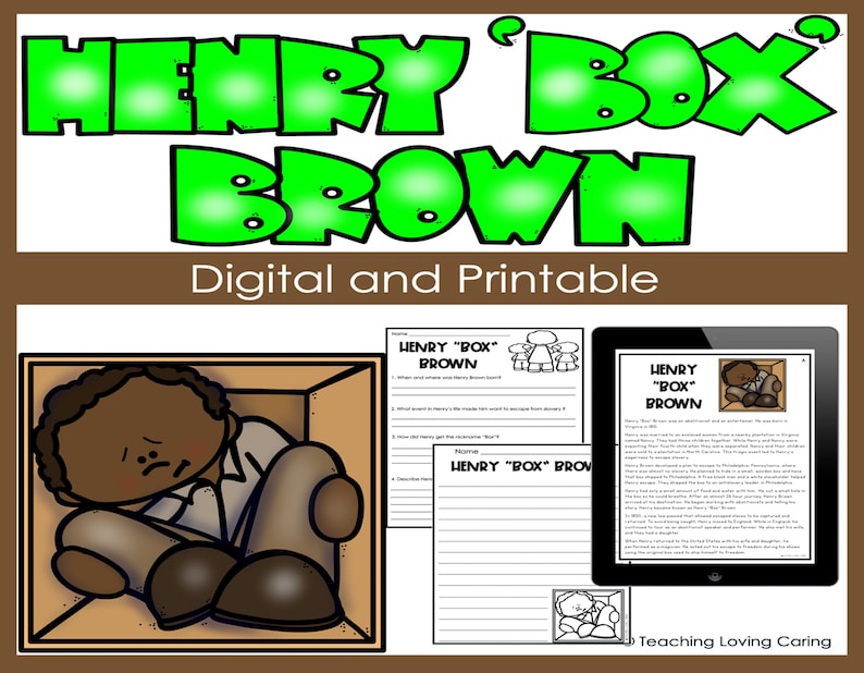 Black History Month | Henry "box" Brown | Google - Etsy