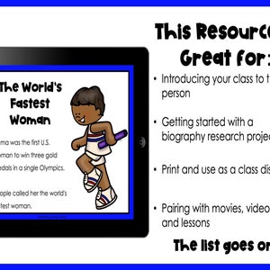 Women's History Reading Comprehension Wilma Rudolph - Etsy