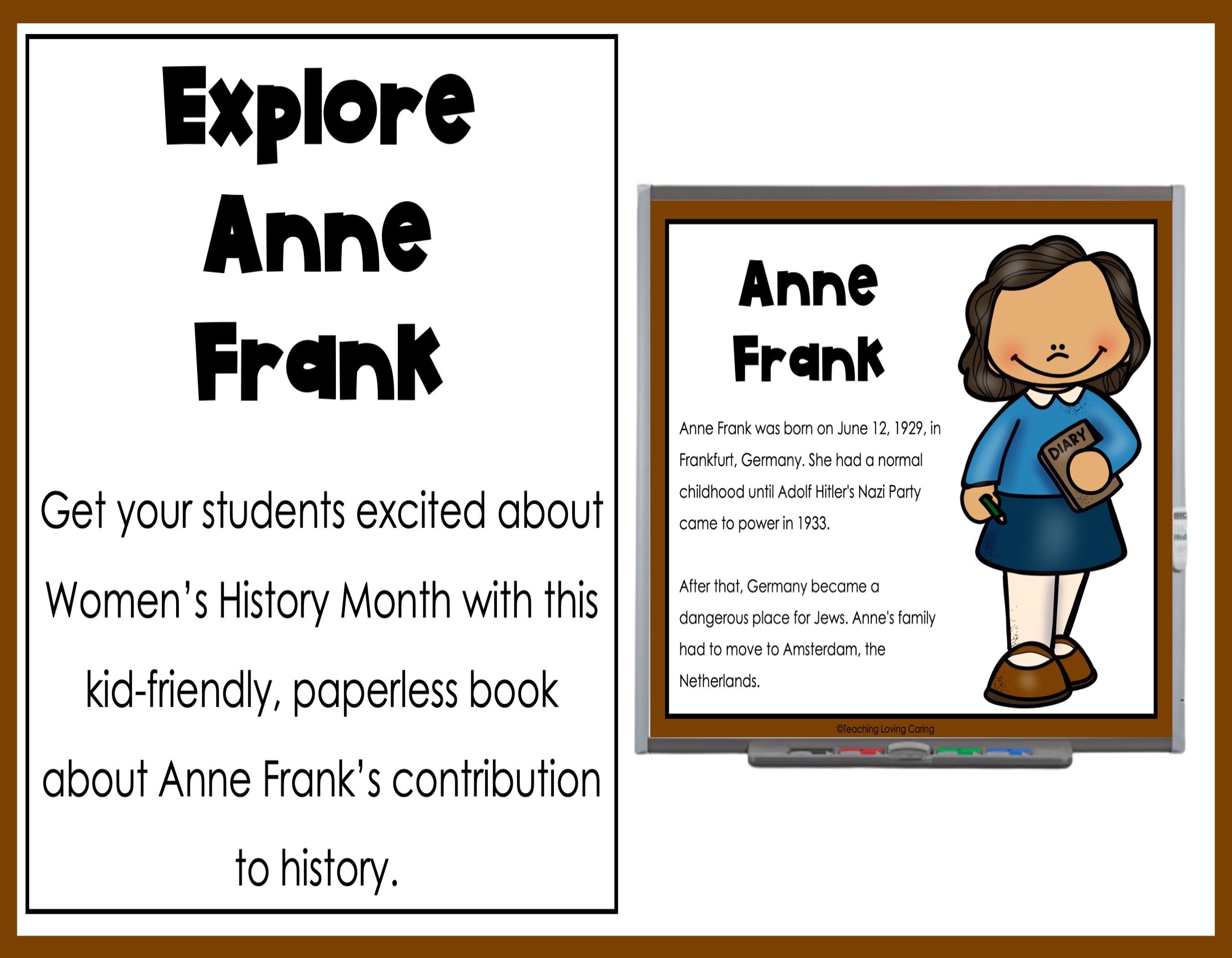 Women's History Reading Comprehension Anne Frank - Etsy