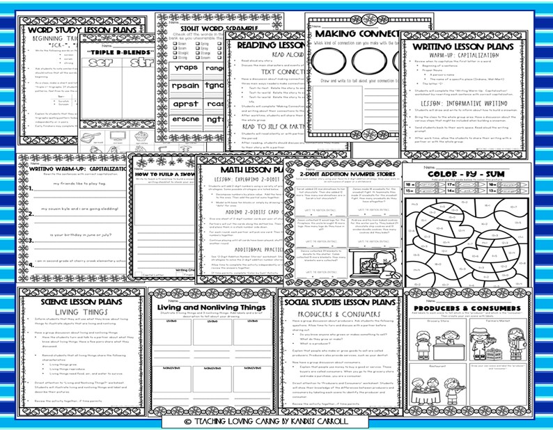 Second Grade Emergency Sub Plans - Winter - Etsy