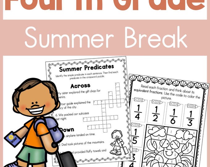 Fourth Grade Summer Break Packet | No Prep Printable Worksheets for ...
