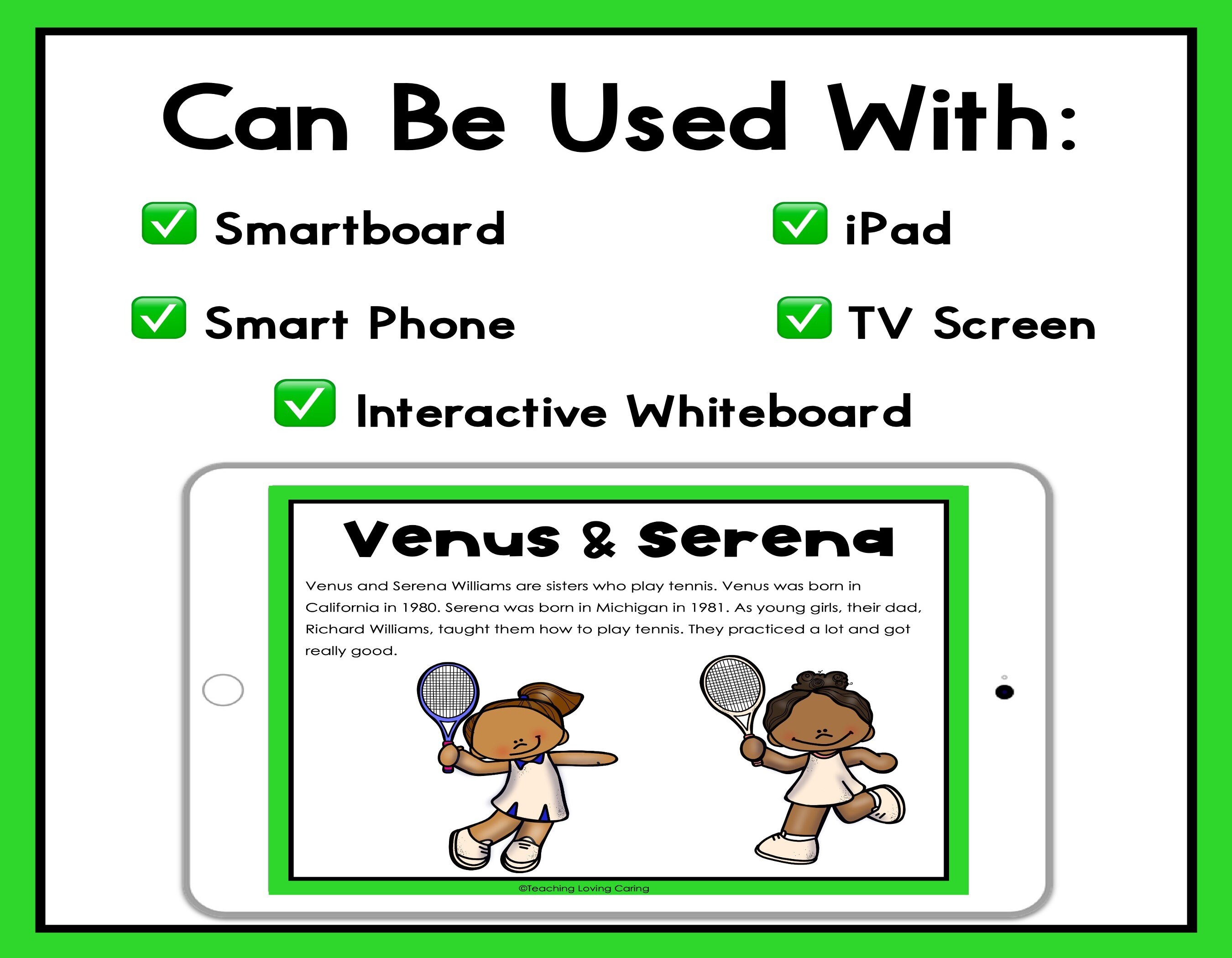 Women's History Reading Comprehension Venus and Serena Williams - Etsy