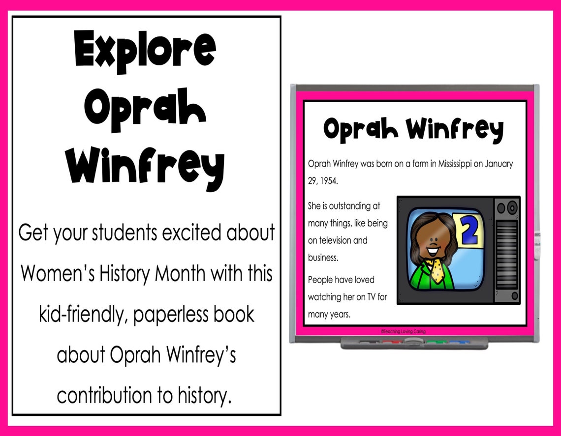 Women's History Reading Comprehension Oprah Winfrey - Etsy