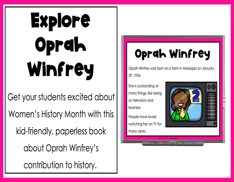 Women's History Reading Comprehension Oprah Winfrey - Etsy