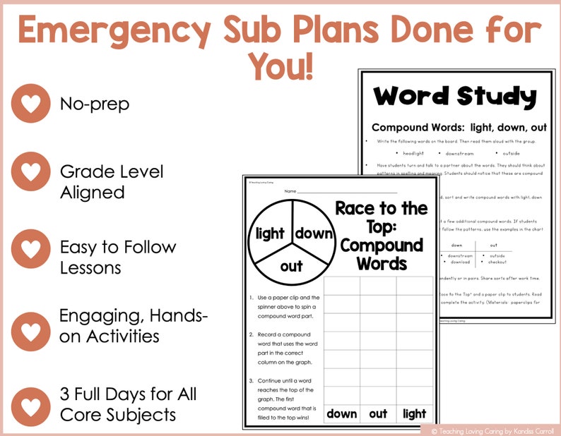 Fourth Grade Emergency Sub Plans: No-prep Back to School Binder - Etsy
