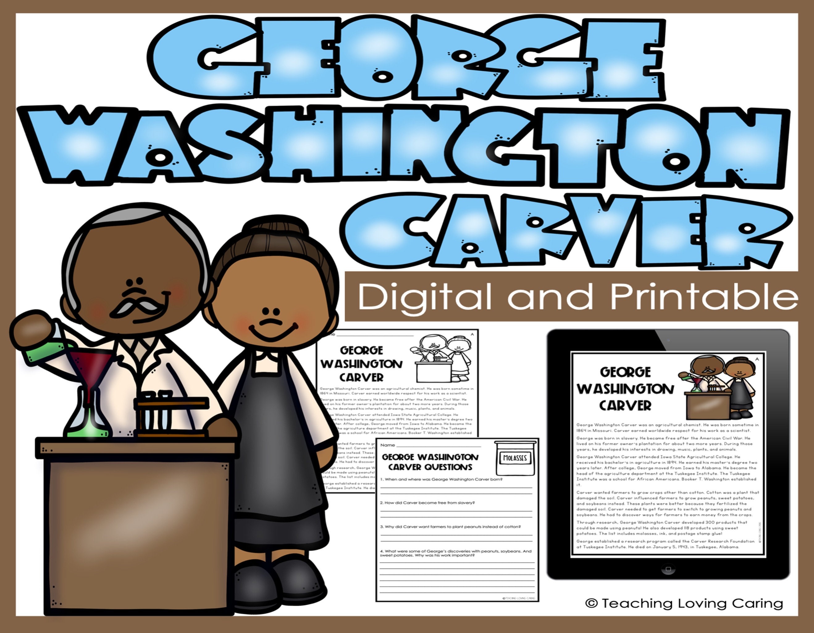 Black History | Reading Comprehension | George Washington Carver - Etsy