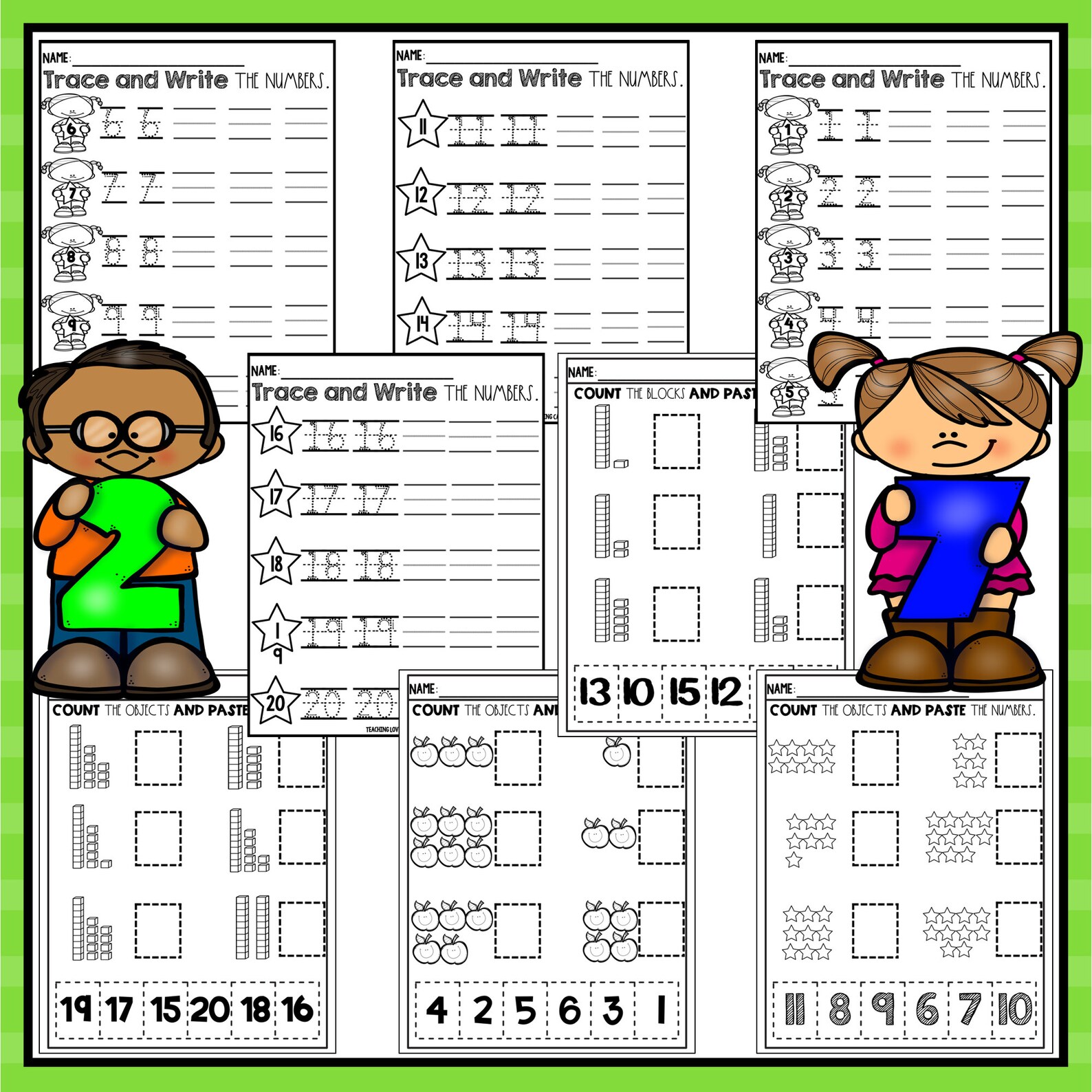 Counting and Cardinality Math Worksheets - Etsy