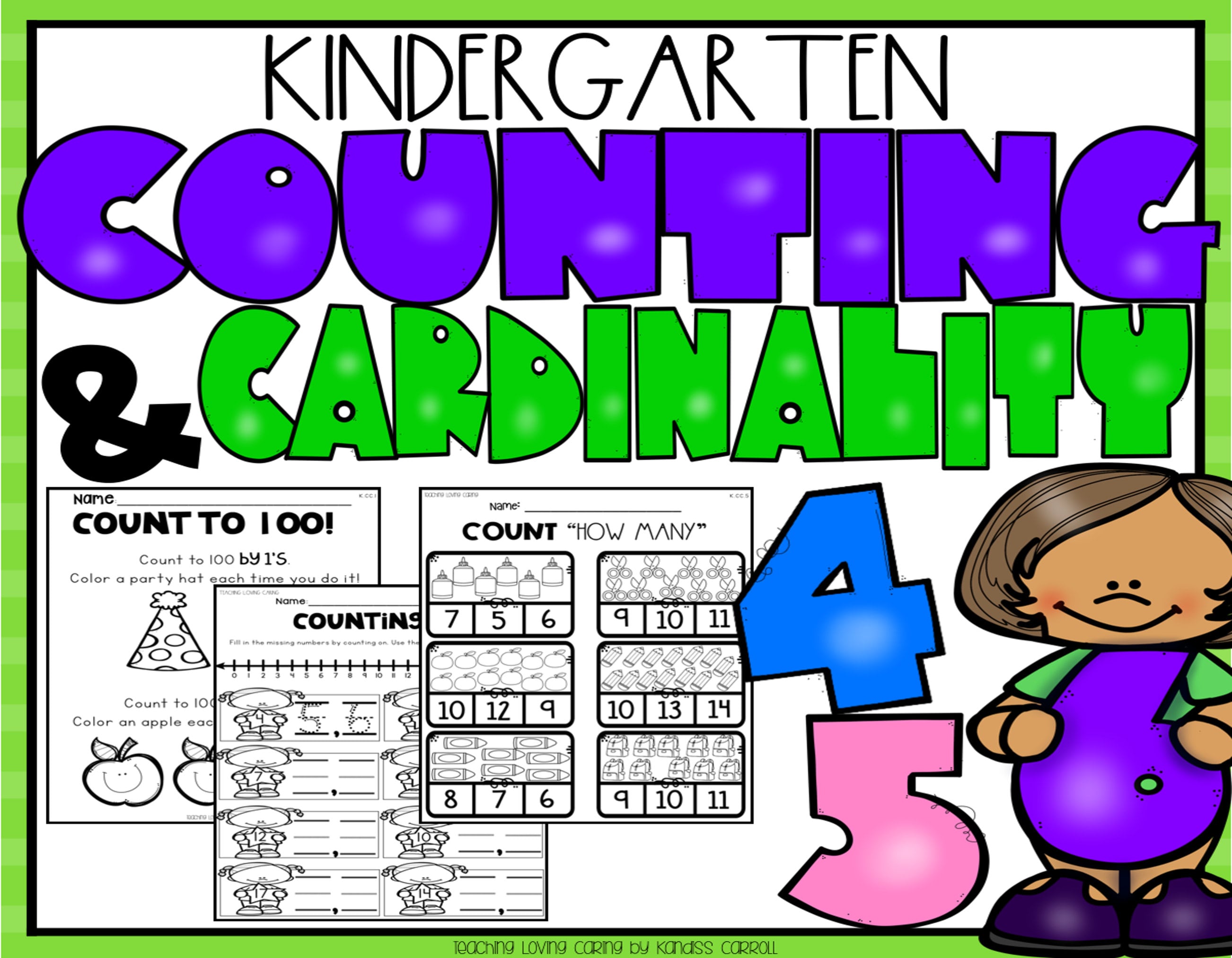 Counting and Cardinality Math Worksheets - Etsy