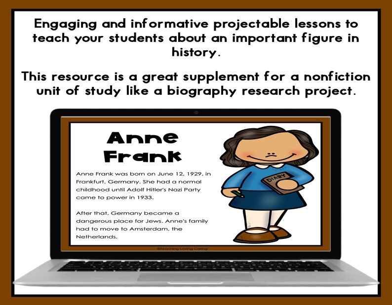 Women's History Reading Comprehension Anne Frank - Etsy