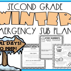 Second Grade Emergency Sub Plans - Winter - Etsy