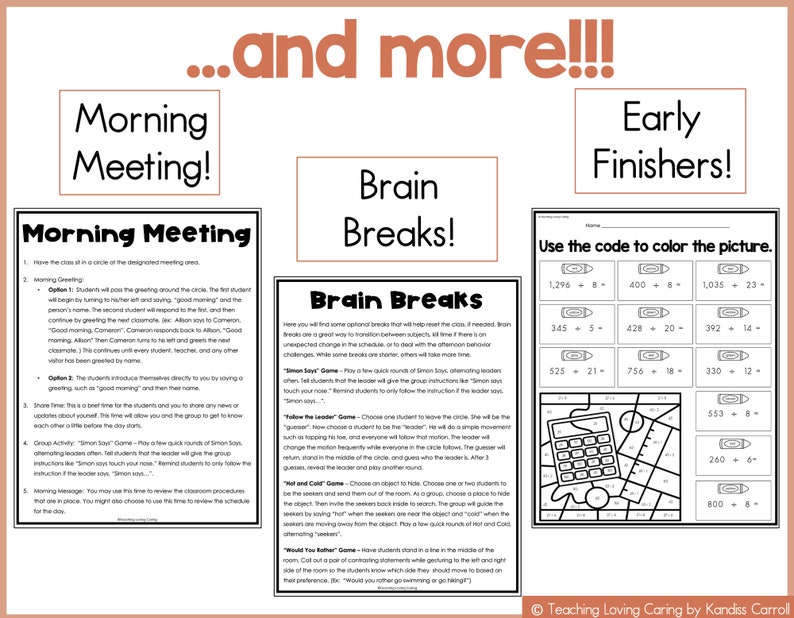 Fifth Grade Emergency Sub Plans for Back to School Sub Binder or Sub ...